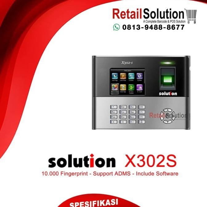 Jual Mesin Absensi Sidik Jari - Solution X302S Fingerprint Adms Web Server | Shopee Indonesia