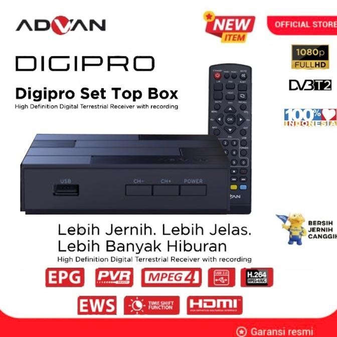Jual ADVAN DIGIPRO DVBT2 Full HD 1080p Set Top Box TV Digital Receiver ...