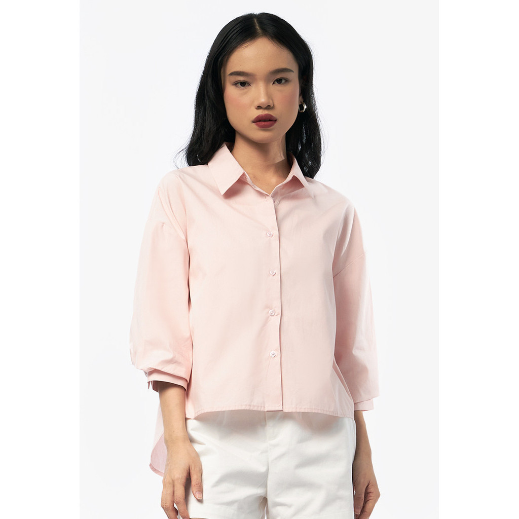 Jual COLORBOX Voluminous Sleeve Blouse Lt. Pink | Shopee Indonesia