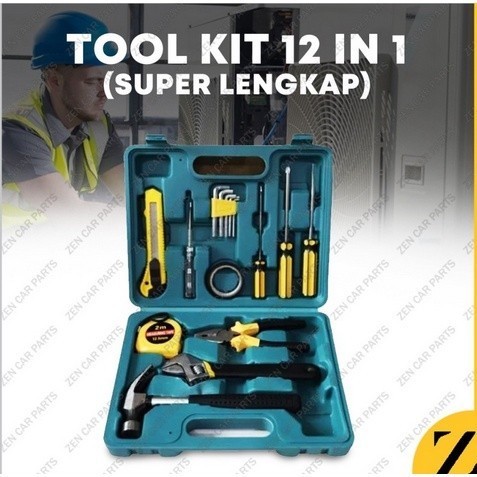 Jual Obeng Set Box 12 in 1 Alat Pertukangan Hand Tools Tang Meteran ...