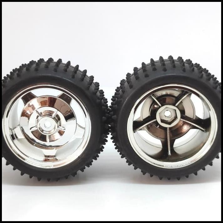 Jual TERBARU RODA ROBOT SMART CAR 85MM SILVER RC WHELL VELG BAN DURI ...