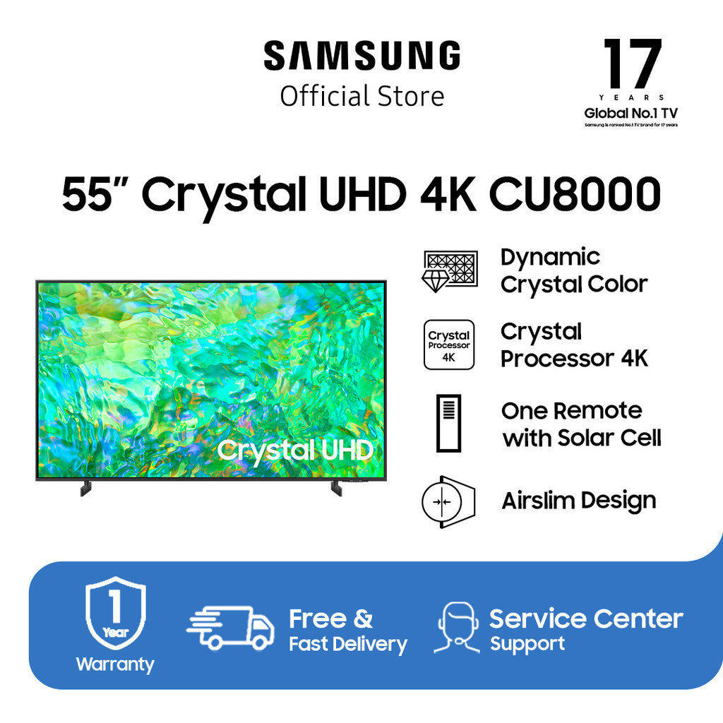 Jual Samsung Smart TV 55 inch Crystal UHD CU8000 dengan Dynamic Crystal Color - UA55CU8000KXXD ...