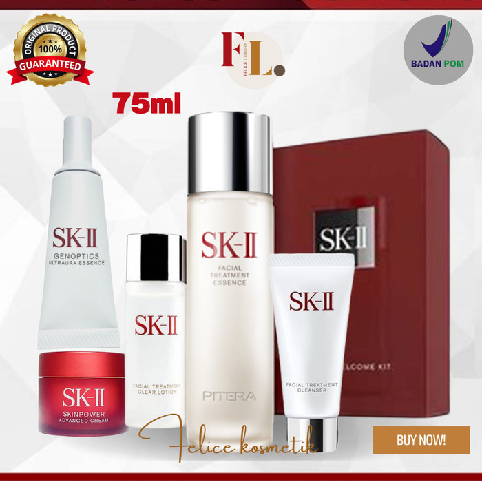Jual Sk-Ii Skii Sk2 Paket Welcome Kit Aura Essence Antiaging Glowing | Shopee Indonesia