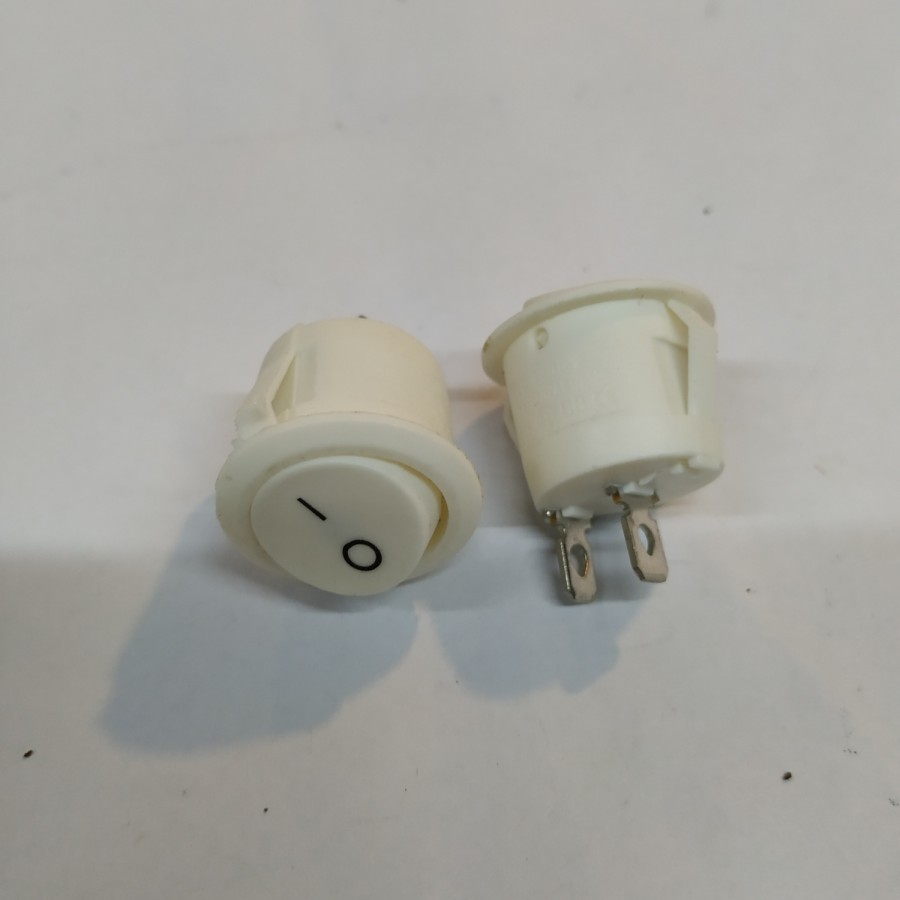 Jual Switch Bulat Putih Saklar / Rockerswitch Bulat Putih / Switch ...