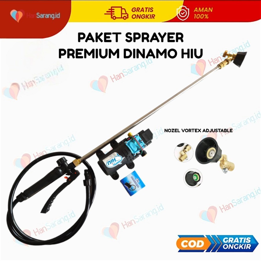 Jual PAKET DINAMO HIU 100PSI 12V SPRAYER ELEKTRIK NOZZLE ADJUSTABLE ...