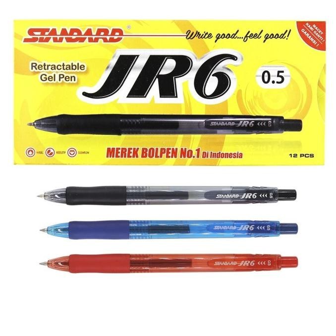 Jual Pulpen Standard JR6 0,5mm / Ballpoint Standard (12 Pcs) | Shopee ...