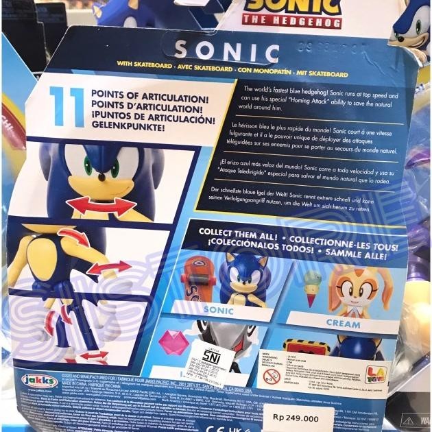 Jual Mainan Action Figure Sonic The Hedgehog Skate Skateboard Jakks ...