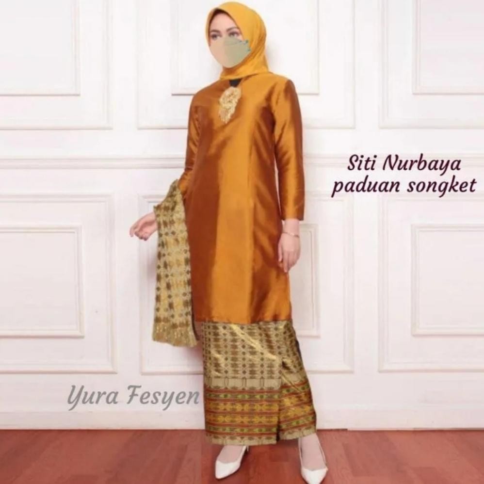 Jual tre-57 Ready Baju Kurung Melayu dan Songket Selendang/Baju Kurung Melayu Modern/set kebaya ...