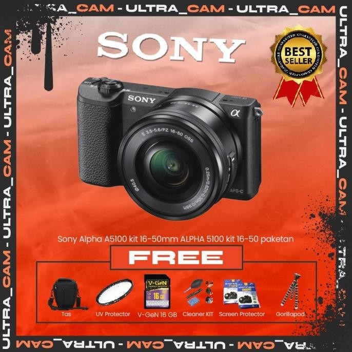 Jual Sony Alpha A5100 kit 16-50mm ALPHA 5100 kit 16-50 paketan | Shopee Indonesia