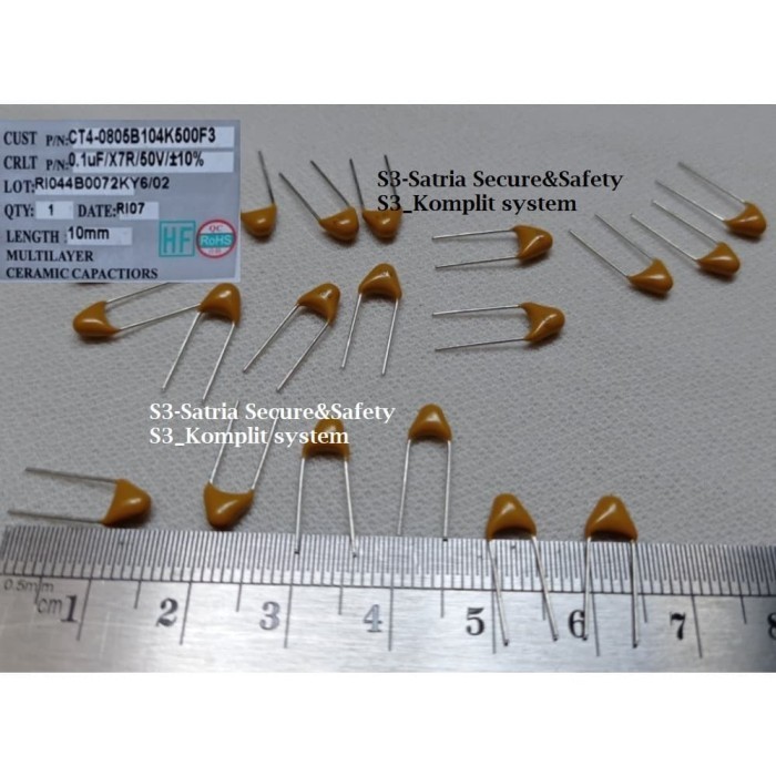 Jual KAPASITOR MULTILAYER 104 50V 100NF CERAMIC 104K500F3 CAPACITOR ...