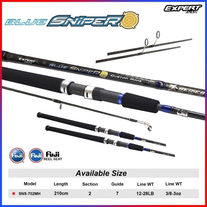 Jual EXPERT BLUE SNIPER SNS702MH LIGHT POPPING | JORAN SPINNING | RING FUJI | Shopee Indonesia