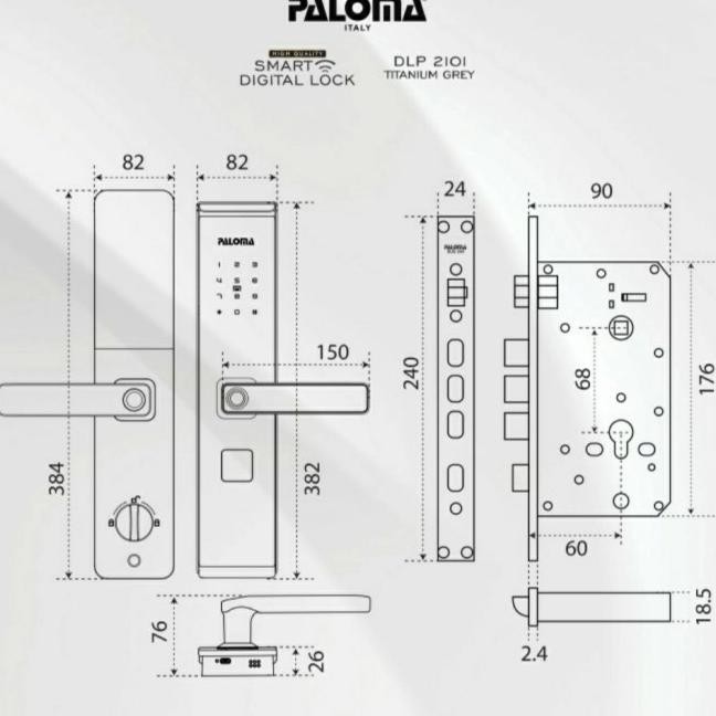 Jual Paloma Smart Digital Lock Dlp 2101 Handle Pintu Digital Gagang ...