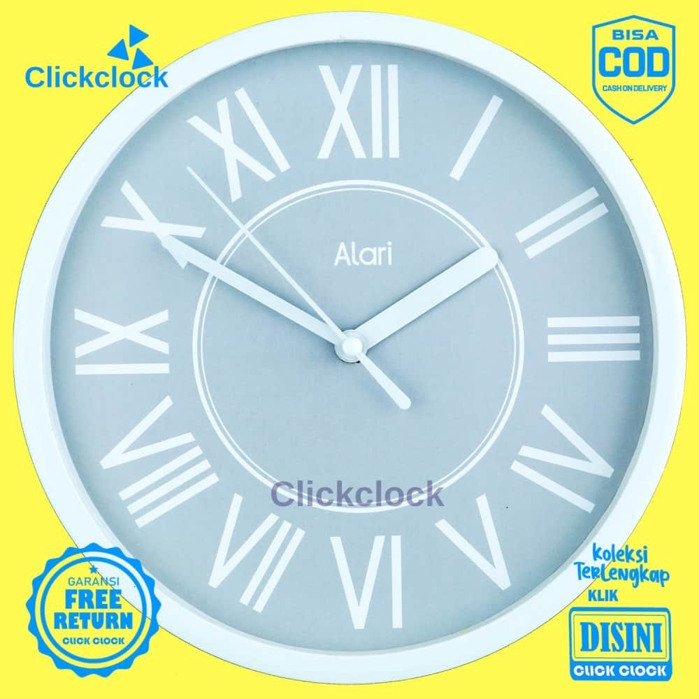 Jual Jam Dinding Quartz Minimalis Abu AL1214-1668 Besar Dekorasi Rumah Unik | Shopee Indonesia