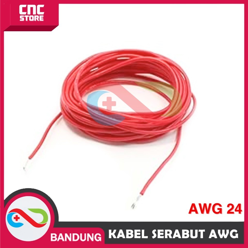 Jual KABEL SERABUT AWG 24 AWG24 HIGH QUALITY MERAH PERMETER | Shopee Indonesia