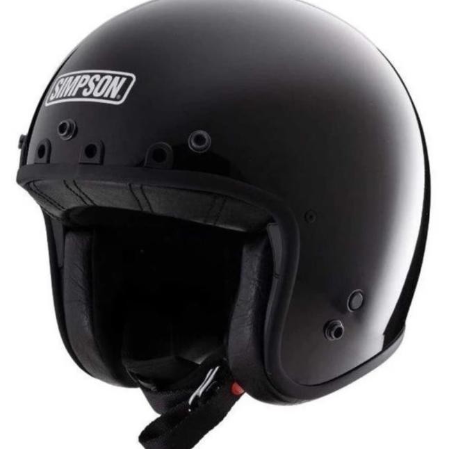 Jual Simpson Helmet Chopper Black Gloss / Black Matt Helm Half Face ...