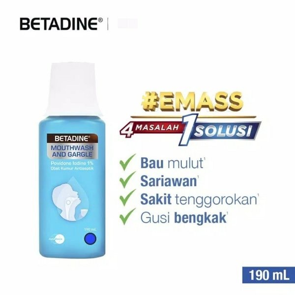 Jual Betadine Mouthwash&Gargle 190ml / obat kumur | Shopee Indonesia