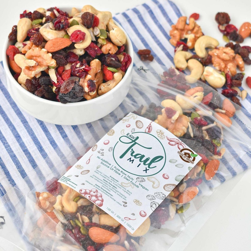 Jual House Of Organix Raw Trail Mix - Mixed Nuts Cemilan Sehat [1 kg ...