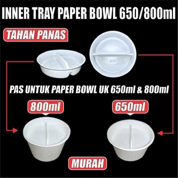 Jual Terlengkap Inner Tray Paper Bowl 650Ml N 800Ml Dus Semua Js Krm ...