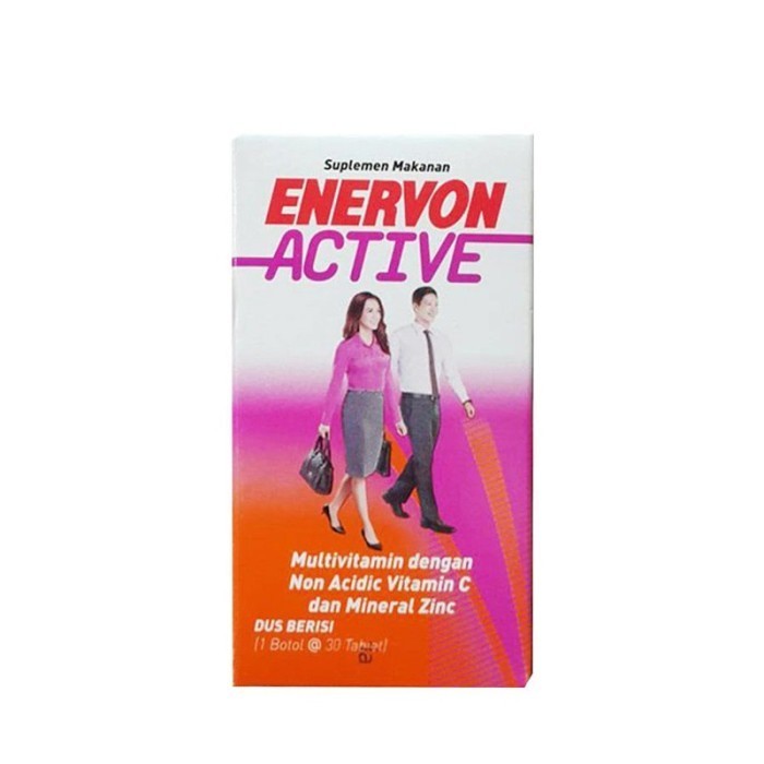 Jual Enervon Active Suplemen Multivitamin Dan Kekebalan Tubuh - 30 Tabs ...