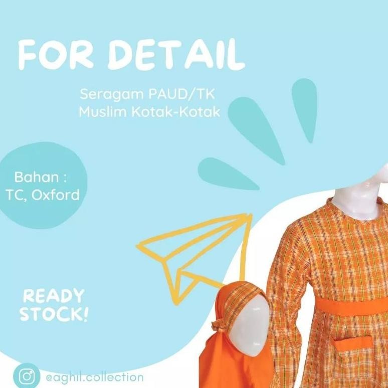 Jual Up15 SERAGAM TK/PAUD MUSLIM KOTAK-KOTAK BAJU TK/PAUD MUSLIM KOTAK ...