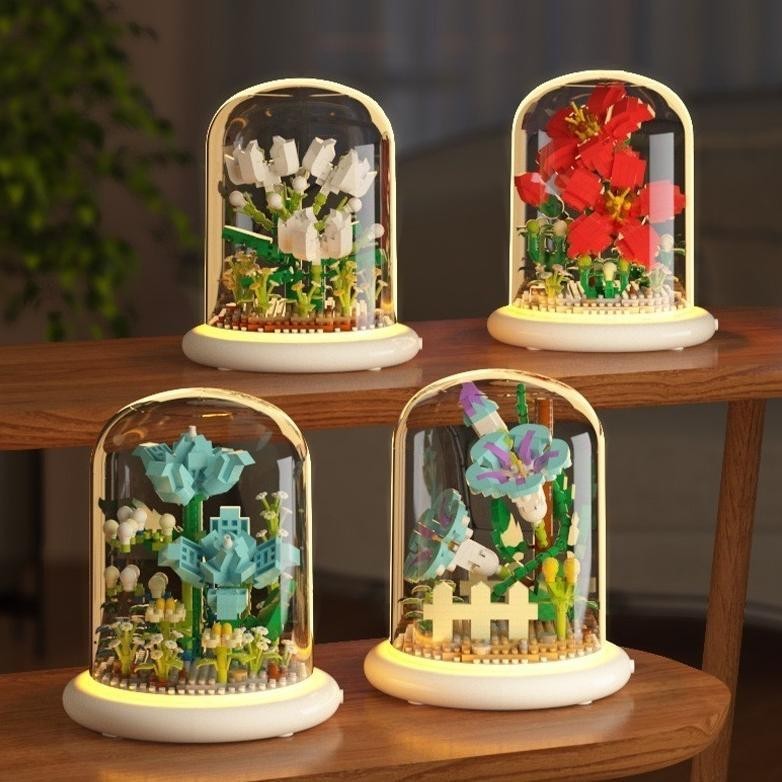 Jual Muda Toys Plant Toys Bunga Bricks Tanaman Susun Bata Mainan Diy ...