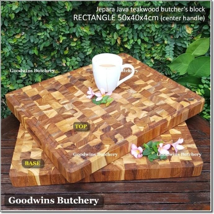 Jual Cutting Board Butcher Block Talenan Kayu Jati 50X40X4Cm Center ...
