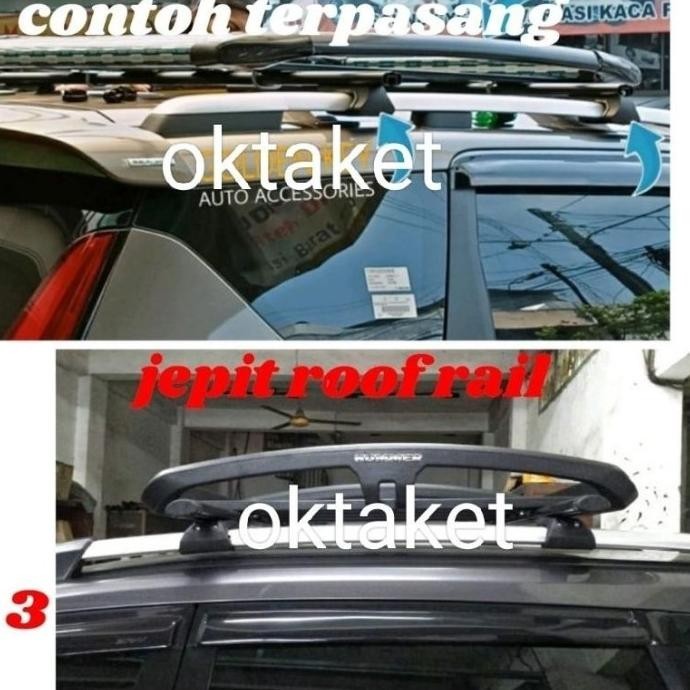 Jual Paket Rack & Cross Bar Mobil Rak Atas Hummer Roof Rail Jepit Body ...