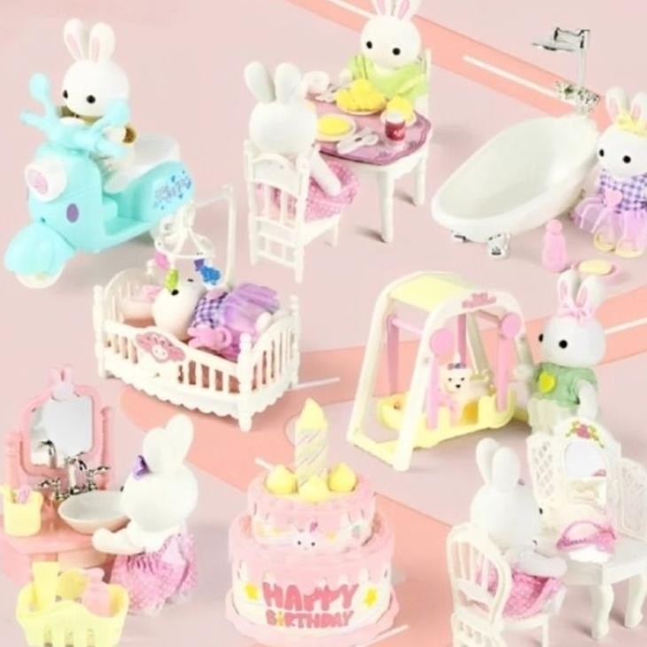 Jual Mainan Boneka Rumah Rumahan Playhouse Doll Boneka Kelinci Pretend ...