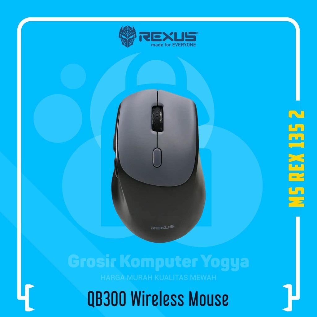 Jual Rexus QB300 1600 DPI Dual Mode Connectivity Wireless Office Mouse ...
