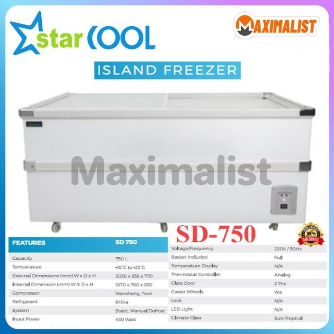 Jual [New] Starcool Sd 750 Sd-750 Island Freezer / Sliding Glass Freezer Box | Shopee Indonesia