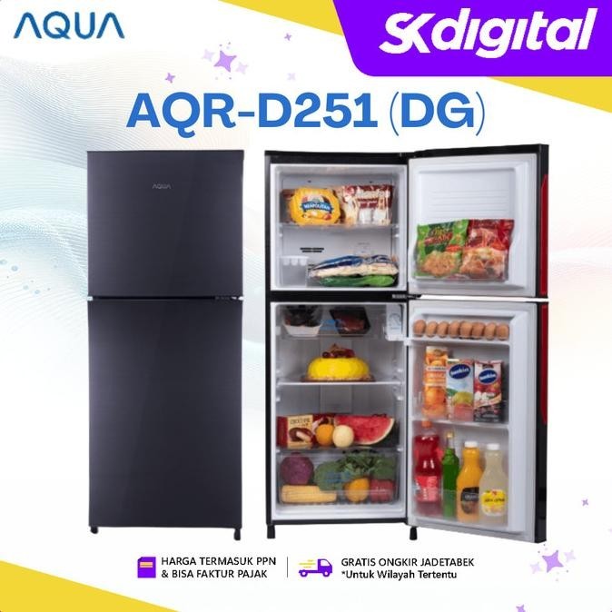 Jual [Baru] Kulkas Aqr-D251 Aqua Kecil 2 Pintu Small 2 Door Refrigerator Aqr-D251(Dg) | Shopee ...