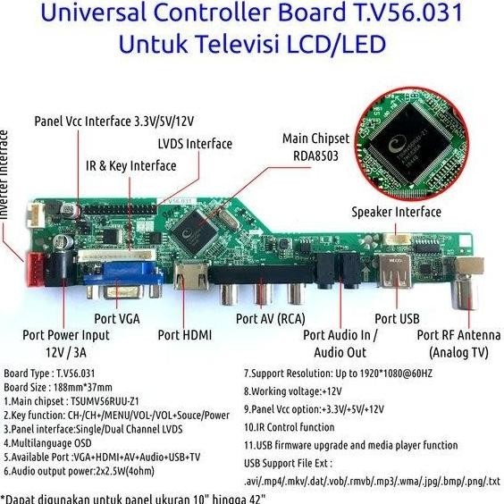 Jual [Baru] Paket Panel Monitor Universal Lcd Led Tv Board Skr.03 8501 ...