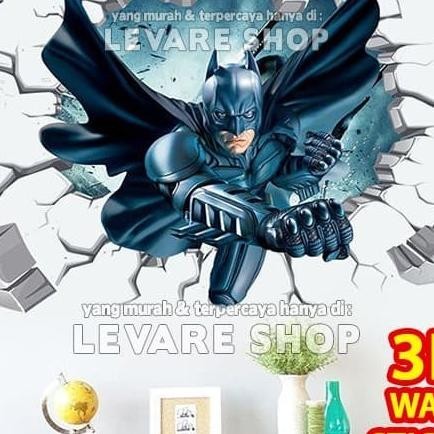 Jual 3D Wall Stier - Stiker Dekorasi Dinding Tembok Hero Batman ...