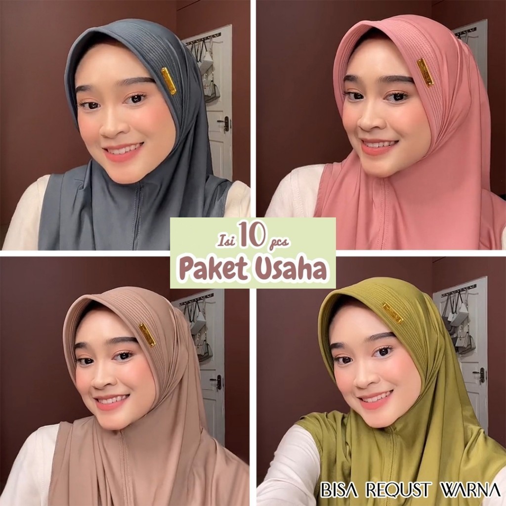Jual Paket Usaha (140rb dapat 10pcs) Hijab Bergo Hadah Preum Size M ...