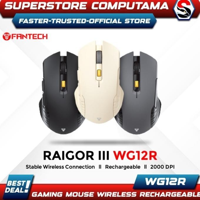 Jual Fantech Raigor Gen Iii Wg12R Rechargeable Mouse Wireless Gaming ...