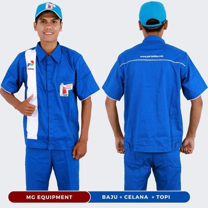 Jual Baju Teknisi Spbu Pertamina Pasti Pas + Topi | Seragam Kerja Pria ...