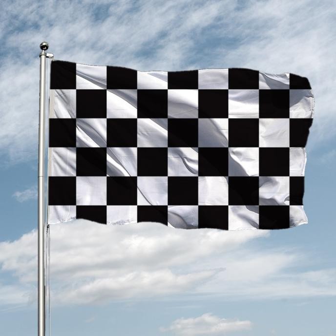 Jual 90 X 150CM Bendera Start Hitam Putih / Bendera Finish Lomba ...
