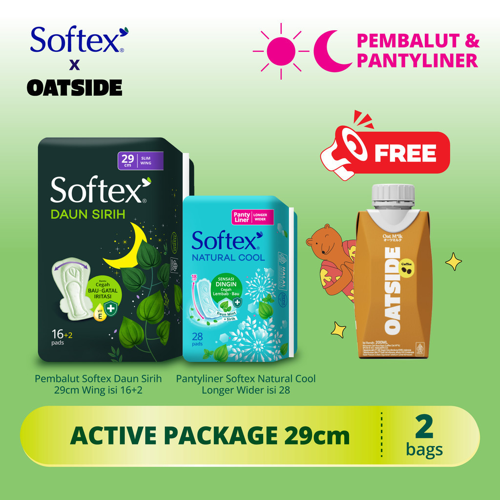 Jual Softex Active Package 29cm + Free OATSIDE | Shopee Indonesia