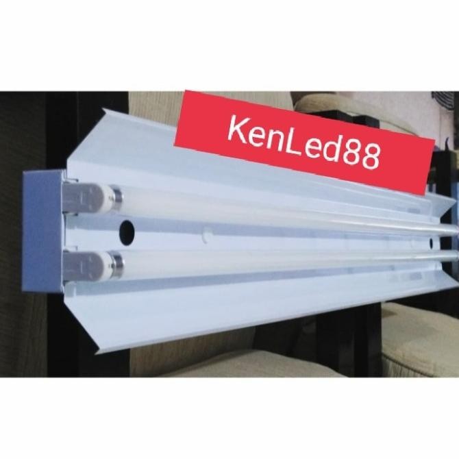 Jual Kap Lampu T8 TKO 2x36/2x16w Housing TL Neon Led 120cm Isi 2Lampu ...