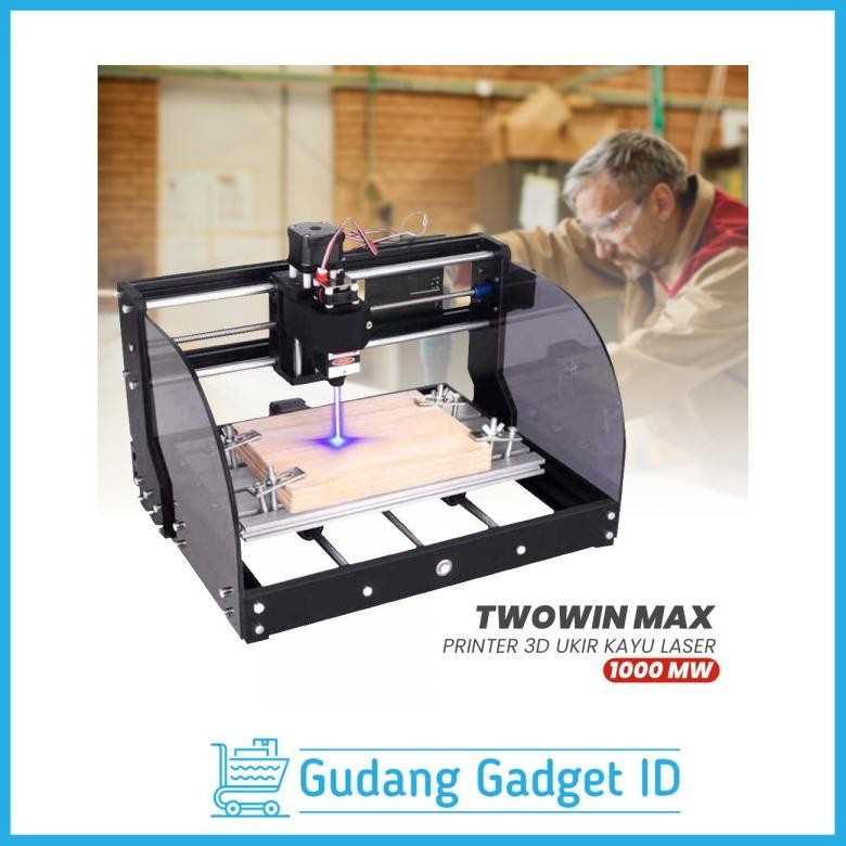 Jual READY >> MESIN LASER GRAFIR CUTTING PRINTER CNC 3018 PRO MAX UKIR KAYU GRLASER 1MW - BLACK ...
