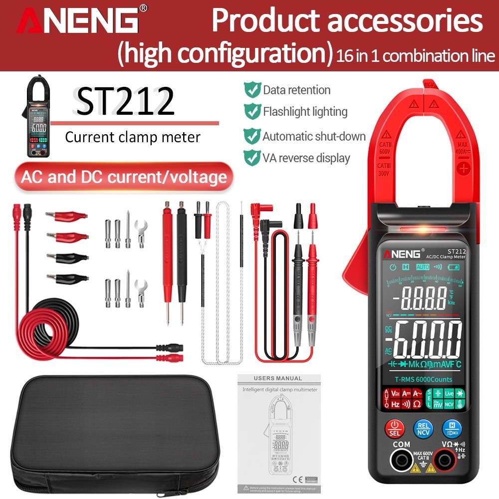 Jual Aneng ST212 DC/AC Meter Penjepit Digital saat ini 6000 Hitungan ...