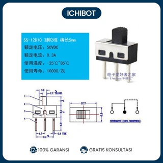 Jual Saklar Geser Slide SS-12D10/SS-12D06 3 Kaki SPDT single row 3-pin 2-speed handle height 5mm ...