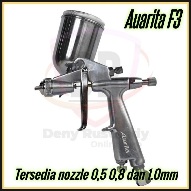 Jual Spray Gun Auarita F3 Original 3 varian Nozzle 0.5 0.8 dan 1.0 mm ...