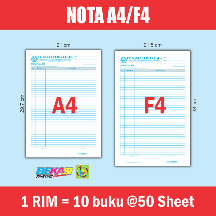 Jual Cetak Nota n Invoice 4 Rangkap / Ply - nless Tanpa Karn | Shopee ...