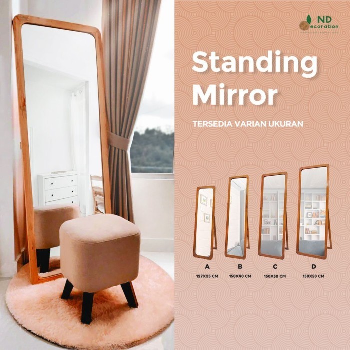 Jual Standing Mirror Jati Belanda / Kaca Standing Full Body / | Shopee ...