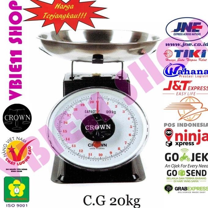 Jual Timbangan Jarum/Analog/Duduk/Mangkok/Laundry/Buah/Sayur Crown C.G 20kg | Shopee Indonesia