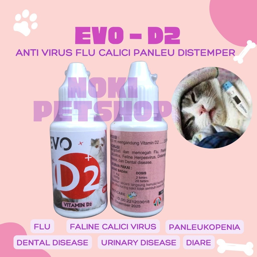 Jual [GROSIR] EVO D2 DROP - OBAT KUCING VITAMIN D2 ANTI FLU CALICI ...