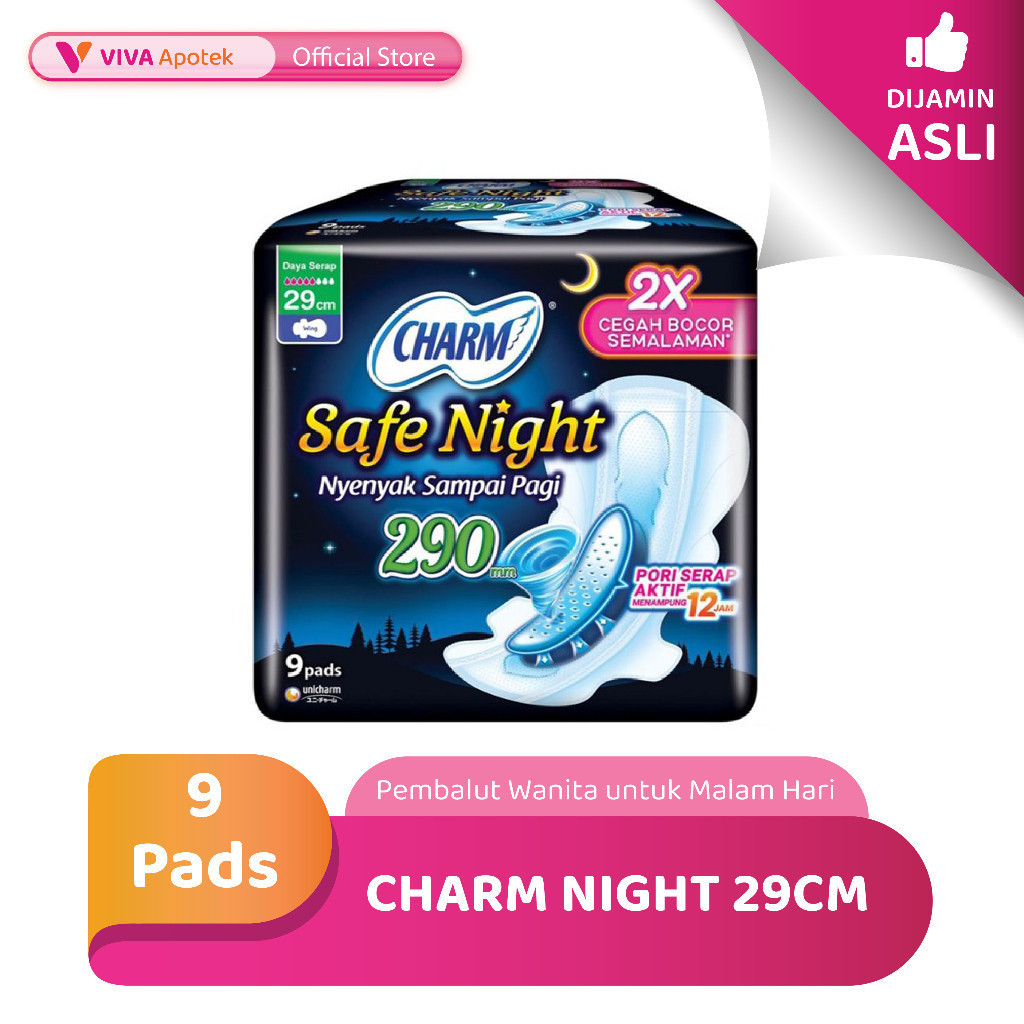 Jual Charm Night 29cm Pembalut Wanita untuk Malam Hari (9 Pads ...