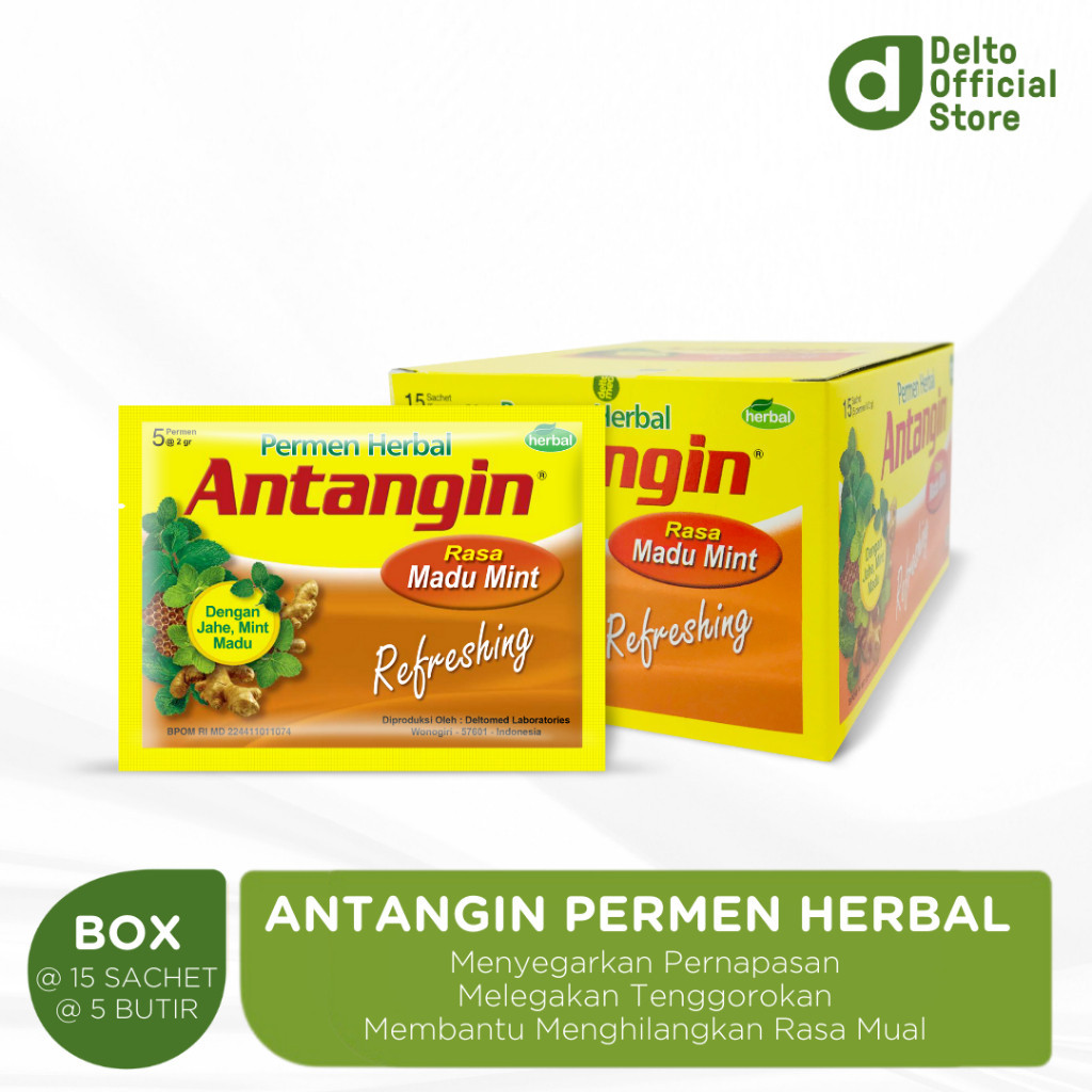 Jual Antangin Permen Herbal Box 15 Sachet Rasa Madu Mint - Melegakan ...
