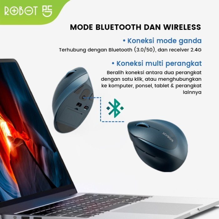 Jual Robot Guru Master 1 Vertical Bluetooth Wireless Mouse (Spt ...